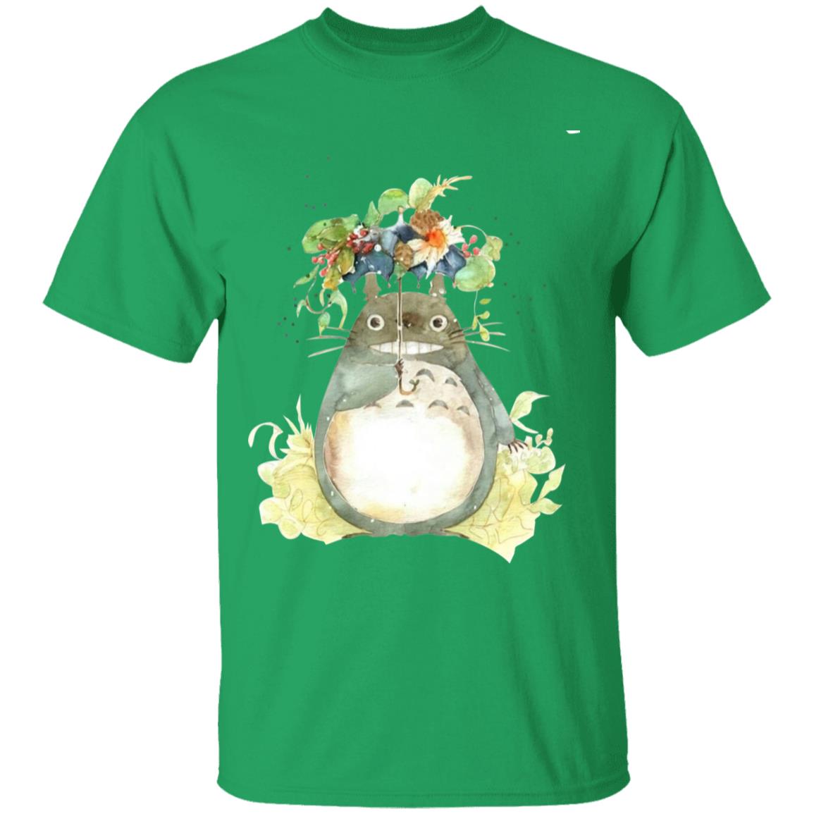 Totoro with Flower Umbrella T Shirt - Ghibli Store