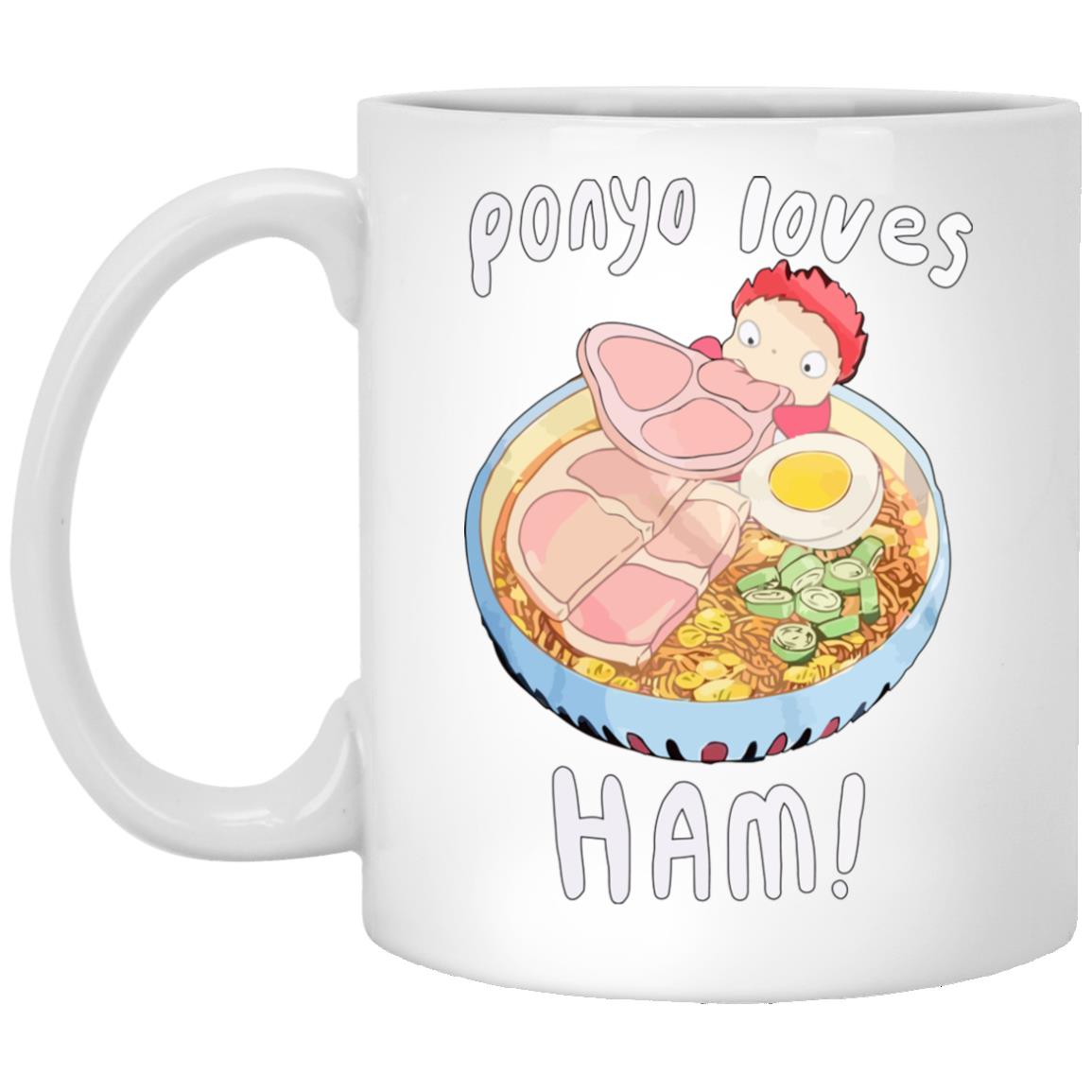 Ponyo Loves Ham Mug - Ghibli Store