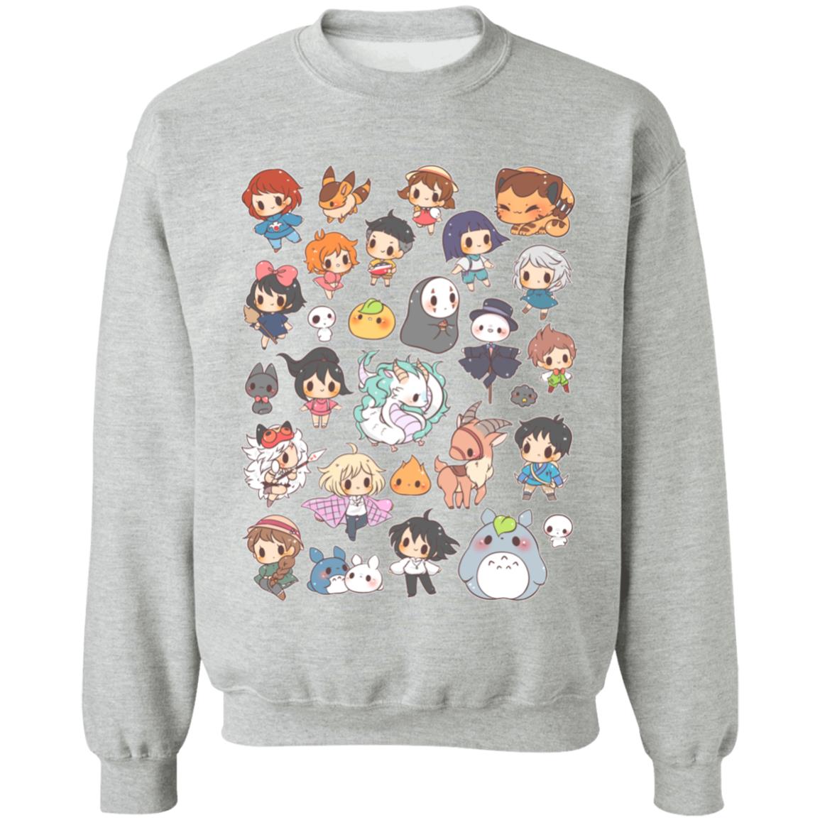 Ghibli Characters Cute Chibi Collection Sweatshirt - Ghibli Store