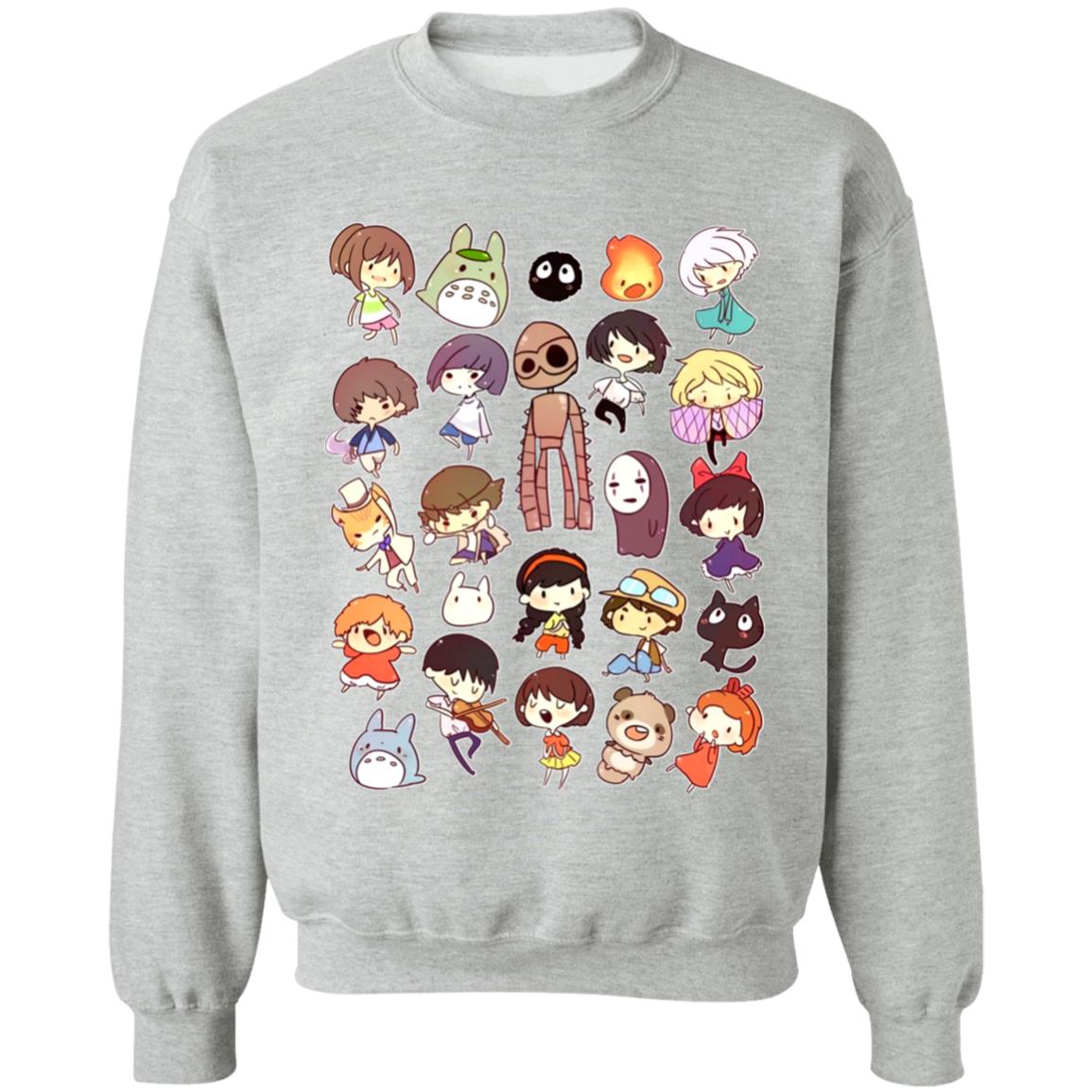 Ghibli Movie Characters Cute Chibi Collection T Shirt - Ghibli Store