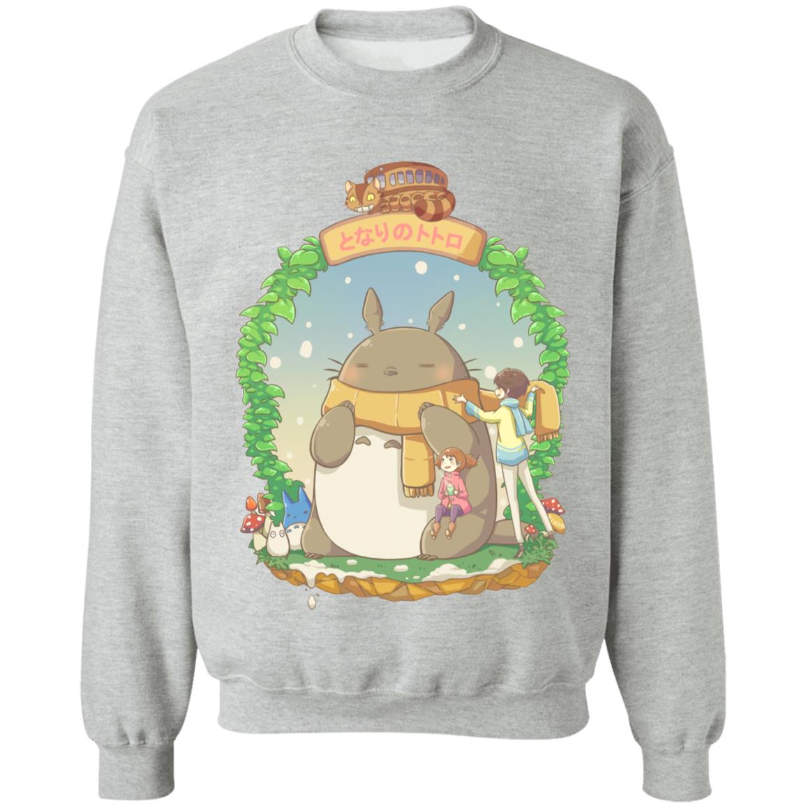 Totoro Wearing a Scarf Sweatshirt - Ghibli Store
