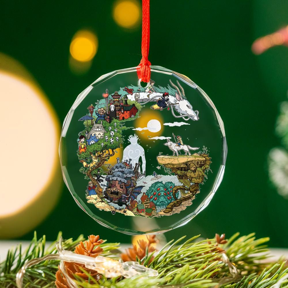 Ghibli Movie Circle Crystal Glass Ornament - Ghibli Store
