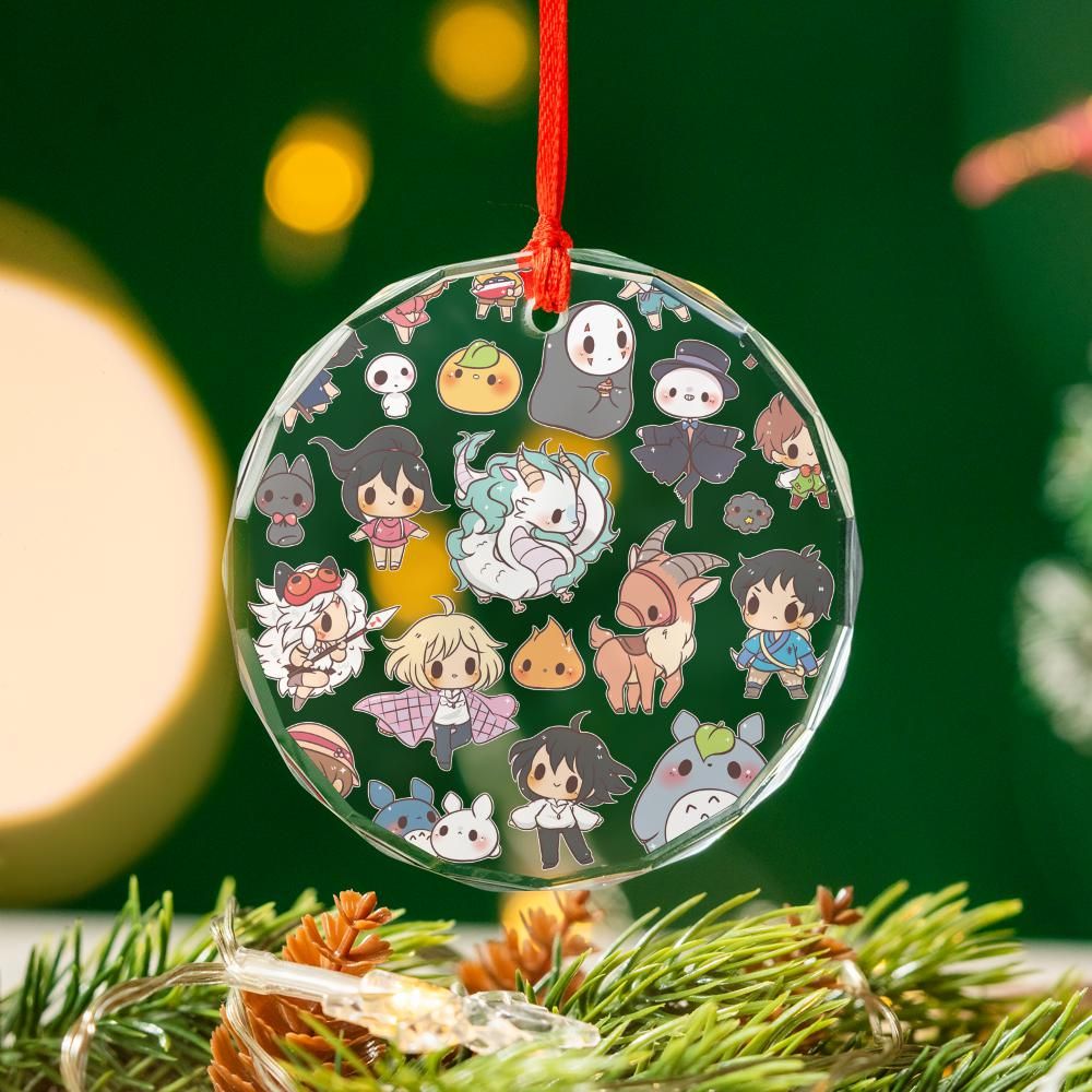 Ghibli Characters Cute Chibi Collection Crystal Glass Ornament - Ghibli ...
