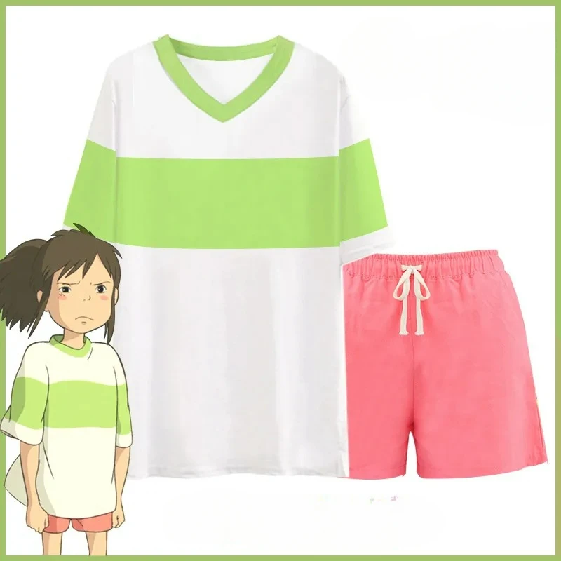 Spirited Away Chihiro Ogino Cosplay Costume Full Set 2PCS - Ghibli Store