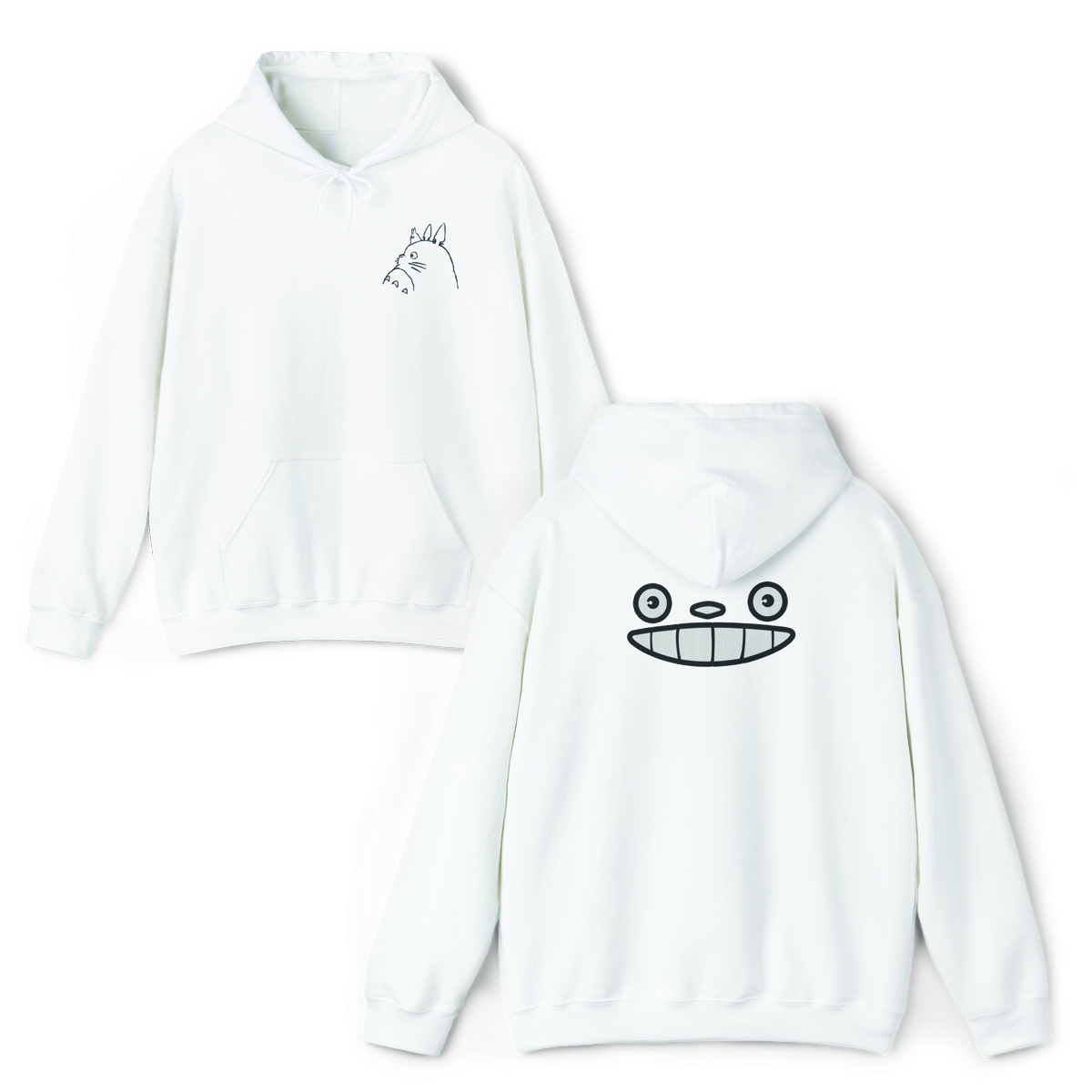 My Neighbor Totoro Black Logo Embroidered Hoodie - Ghibli Store
